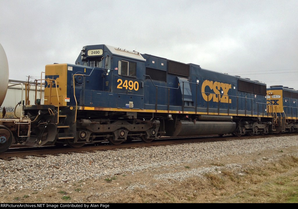 CSX 7824, 8407, and 2490 wait for green